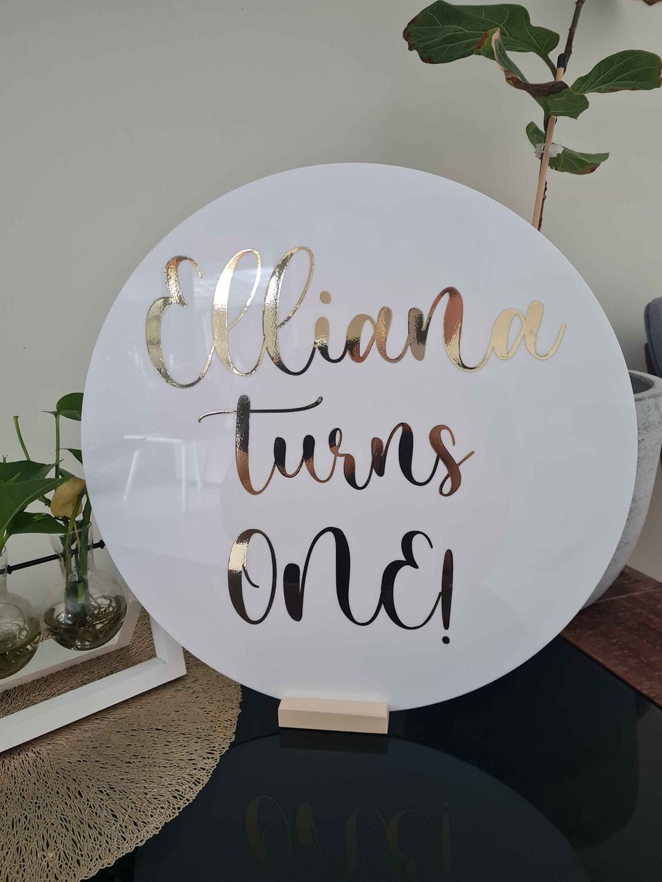 Turns "One" Round Sign – StyleYourWayCreations